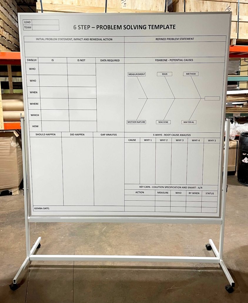 Problem Solving Whiteboard on a Stand | Dry Erase Designs