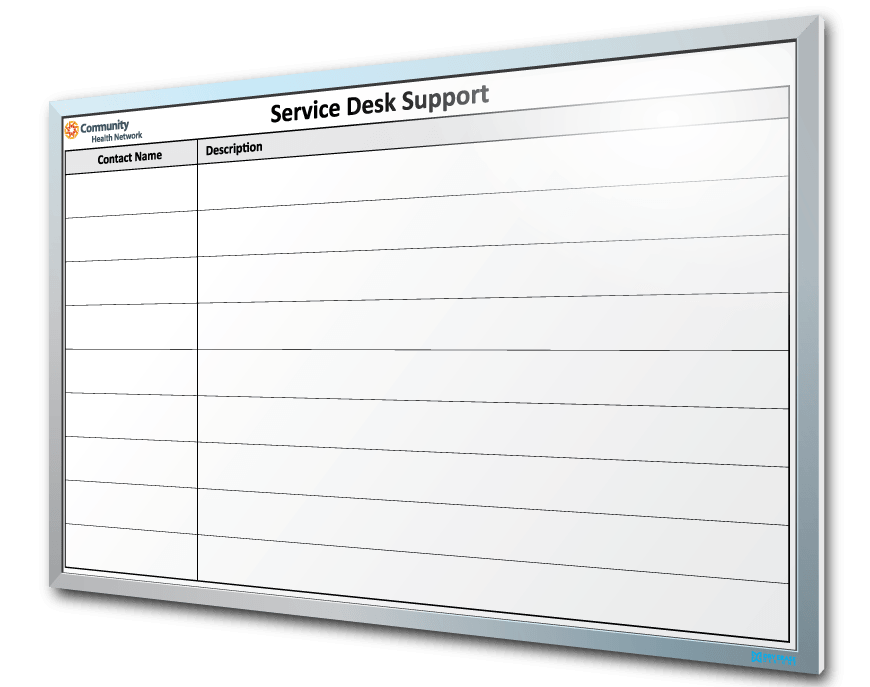 Community Health Network Service Desk Support Dry Erase Board | Dry ...