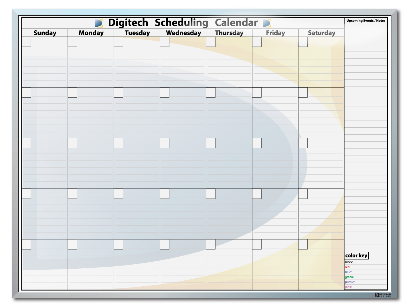Digitech Month-At-A-Glance Calendar Whiteboard | Dry Erase Designs