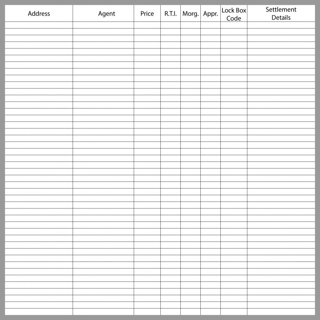 Daryl Tillman Realty Listing Tracking Board | Dry Erase Designs