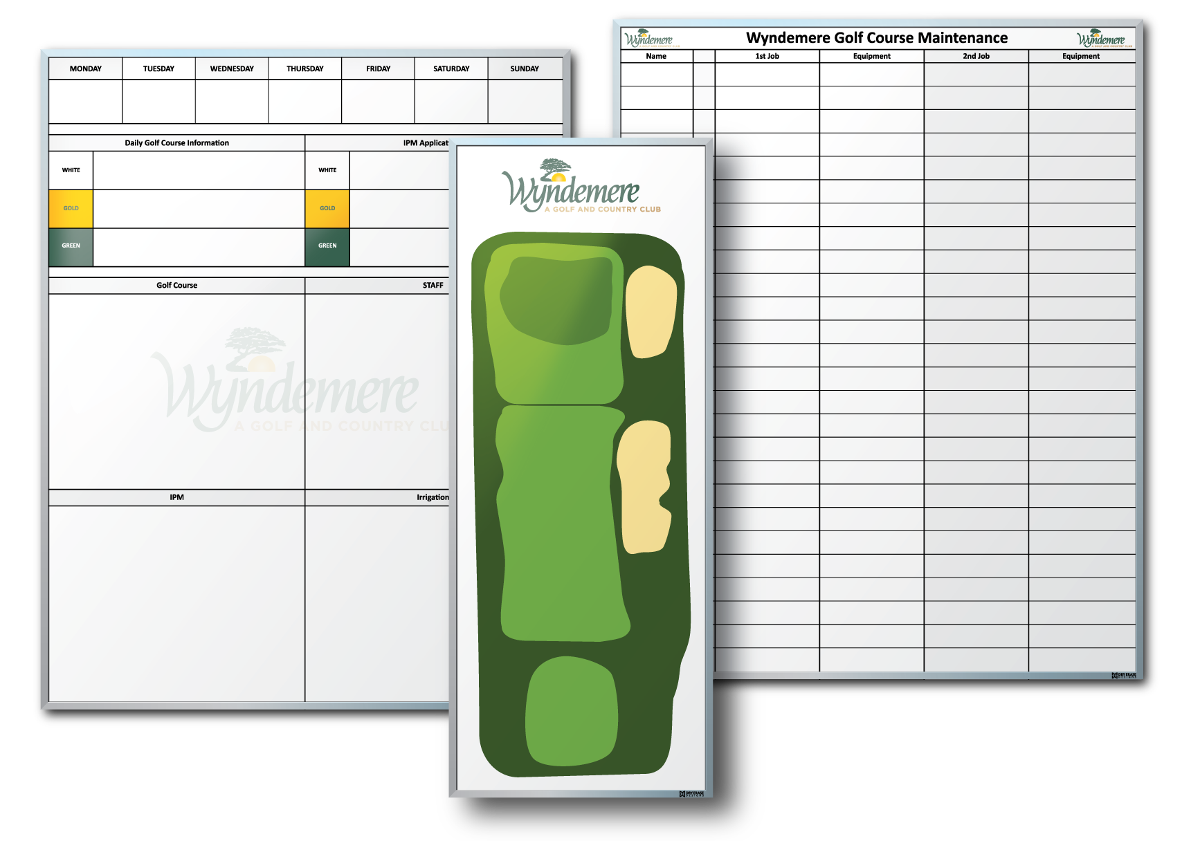 Wyndemere Golf Course Layout and Tracking Dry Erase Boards | Dry Erase ...